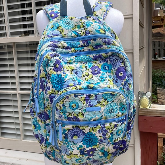 Vera Bradley | Bags | Vera Bradley Large Backpack Lighten Up Blueberry ...
